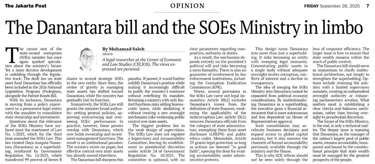 The Danantara bill and the SOEs Ministry in limbo – Danantara Monitor